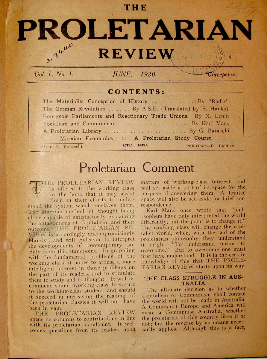 The Proletarian – Workers BushTelegraph